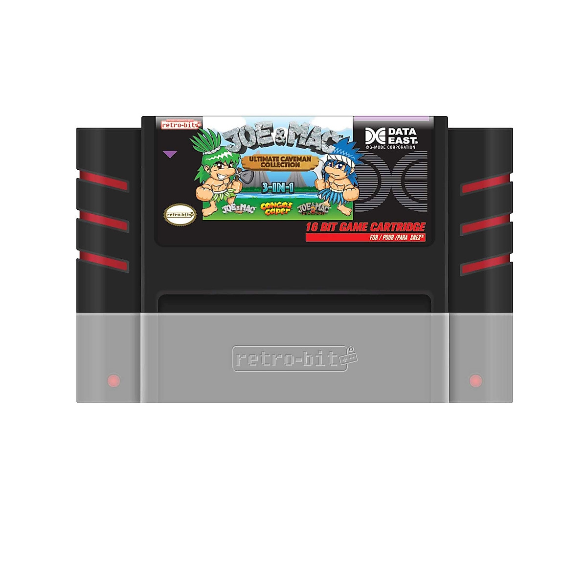 Retro-Bit Joe & Mac: Ultimate Caveman Collection SNES Cartridge - 3 Games in 1 - Super NES