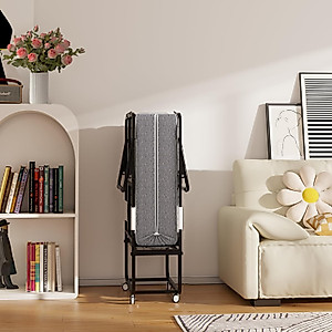 Espsilto Twin Size Folding Bed with Mattress for Adult - 75''x38'' Portable Bed Foldable Bed Rollaway Bed for Guest with Thick Memory Foam Mattress - Space Saving Fold Up Bed for Easy Storage