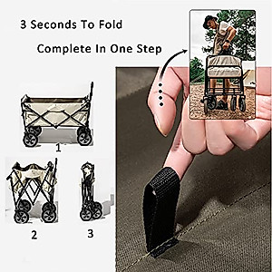 Garden Folding Trolley Portable Collapsible Outdoor Utility Wagon Picnic Camping Cart 80KG Max Load Push Wagon Sturdy Lightweight Beach Outdoor Garden Picnic Cart,White