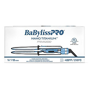 BaBylissPRO BABSS2000UC Nano Titanium Prima2000 Mini Travel Flat Iron 0.75 Inch (Pack of 1)