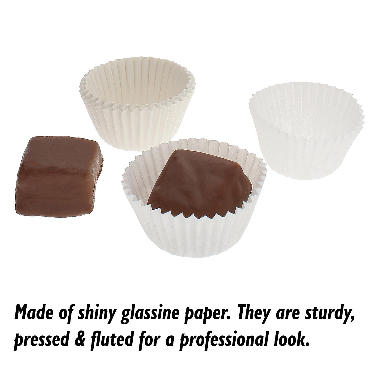 Cybrtrayd 1000 Count No.4 Glassine Paper Candy Cups, White