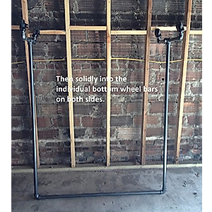 Pipe Series Commercial Quality Non-Adjustable 2-Way Ballet Style Rolling Garment Clothing Rack, Anthricite Grey