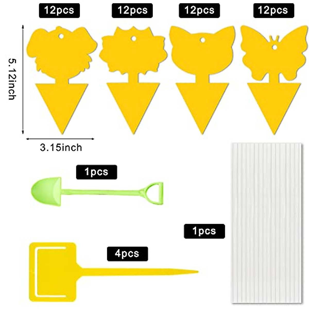 54 Pieces Sticky Fruit Fly Trap,Dual-Side Fruit Fly and Fungus Gnat Sticky Catcher Trap for Indoor Outdoor Fruit Fly,Fungus Gnats,Mosquito,Flying Insect Bug Pest,White Flies YUEQINGLONG