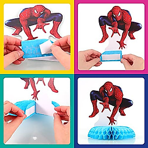 9Pcs Cartoon Honeycomb Centerpiece for Table Decorations Honeycomb Birthday Party Decorations Supplies Anime Birthday Party Supplies Kids Party Favors Honeycomb Table Decorations Topper for Kids