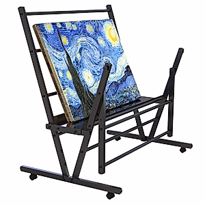 Baoz Art Metal Print Rack Storage Rack Portable Display Rack with Rolling Casters Printing Drying Display for Artworks, Posters, Prints