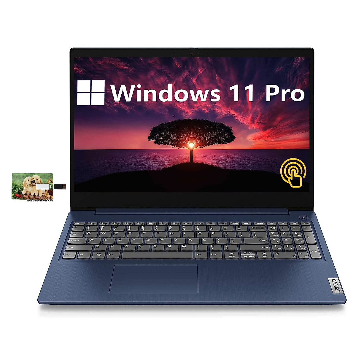 Lenovo New IdeaPad 3 15.6” HD Touchscreen Business Laptop, Intel Core i5-10210U, Windows 11 Pro, 12GB RAM 512GB SSD, 32GB Durlyfish USB Card