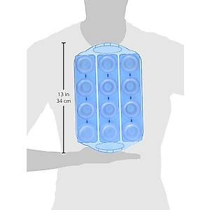 Fairly Odd Novelties 12pc Set-Add Water & Freeze to Make Ice Shot Glasses-Includes Serving Tray, One Size, Blue,FON-10051