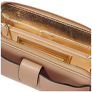 Amazon Essentials Women Wristlet Wallet with Cell Phone Holder Zip Around Wallet PU (Almond)