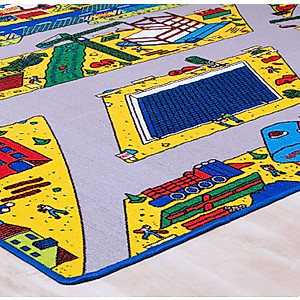 Kids/Baby Room/Daycare/Classroom/Playroom Construction Vehicles Truck Toys Play Mat, Mini Engineering Diecast Trucks Pull Back Cars, Toy Trucks for Toddlers, Kids (5 Feet X 7 Feet)