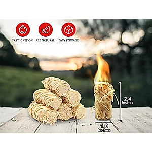 Shwuevei 65 pcs Fire Starter - Natural Fire Starters for Fireplace, Pellet Stove & Wood, Fire Pit, Smoker, BBQ, Chimney, Pizza Oven - Fire Starters for Grill, Charcoal Starter