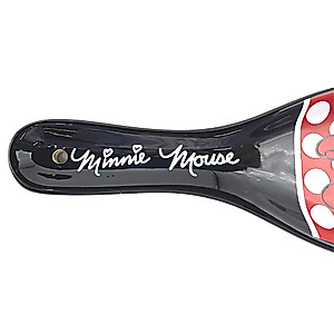 Jerry Leigh Classic Minnie Mouse Face with Polka Dots Ceramic Spoon Rest, Collectible Disney Themed Kitchen Decor Accessories, Fun Utensil Holders for Cooking and Baking, Black, White, Red, 9 inches