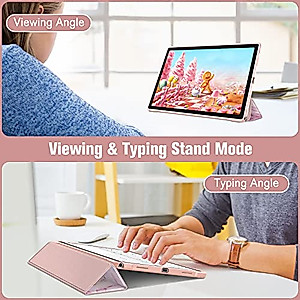 Fintie Hybrid Slim Case for Samsung Galaxy Tab A8 10.5 Inch 2022 Model (SM-X200/X205/X207), Shockproof Cover with Clear Transparent Back Shell, Auto Wake/Sleep, Glittering Marble