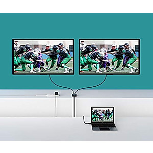 4K HDMI Splitter 1 in 2 Out, MT-VIKI 1x2 Powered HDMI Splitter for Dual Monitors w/Power Adapter, 4K@30Hz Dual Monitors Duplicate/Mirror for PS4 Fire Stick HDTV