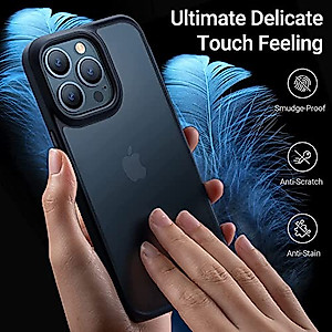TORRAS Shockproof Compatible for iPhone 13 Pro Max Phone Case, [Military Grade Drop Protection] [Sleek Premium Touch] Translucent Matte Phone Case for iPhone 13 Pro Max Case, Guardian Series, Black