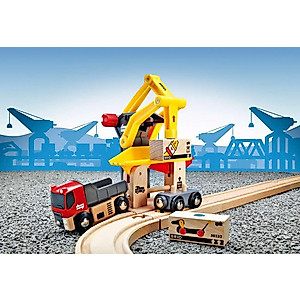 BRIO World - 33280 Freight Goods Station | Versatile Toy Train Set for Kids | Interactive Play | Sustainable Wood Construction | Ideal for Toddlers Aged 3 and Up