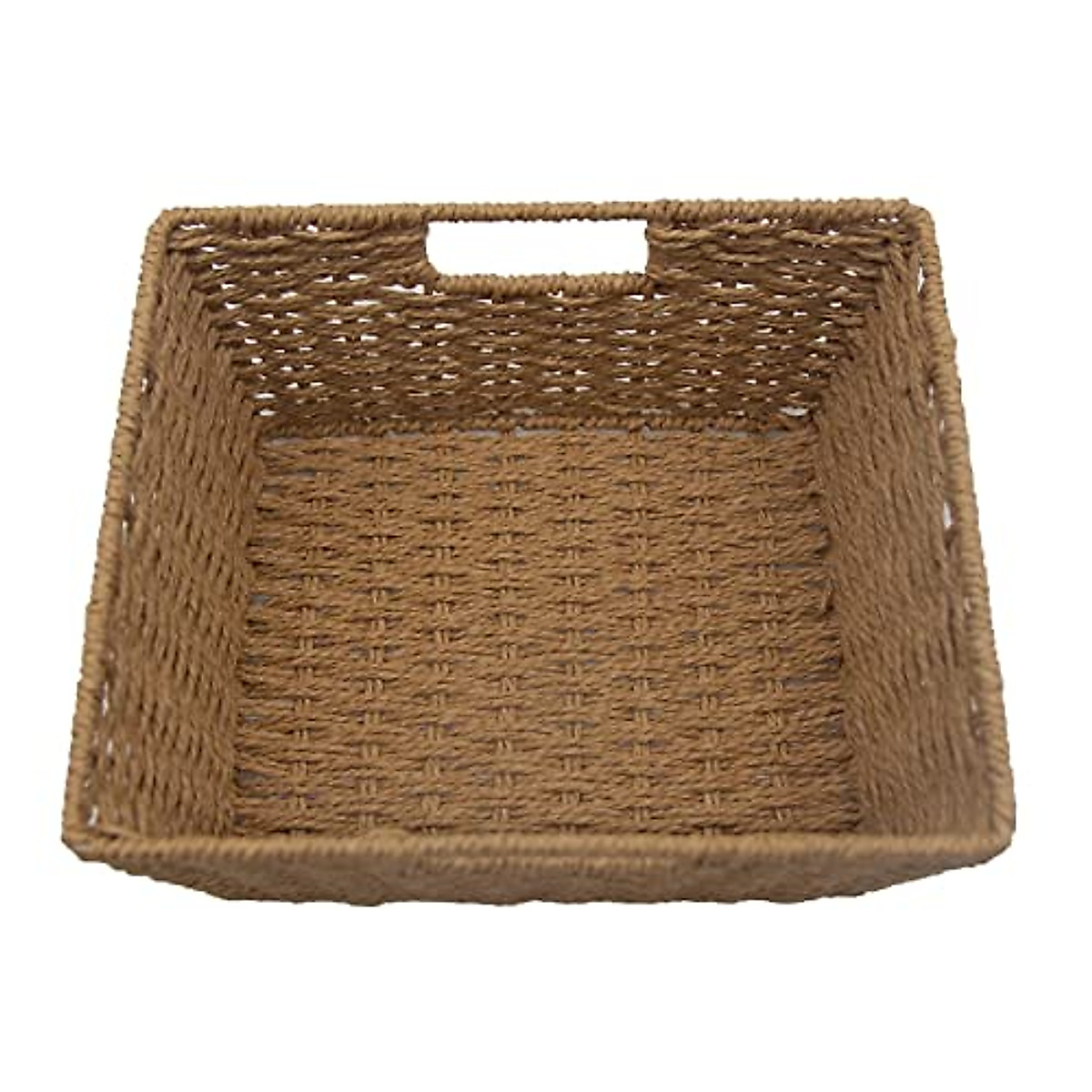 KOVOT Storage Woven Baskets Wicker Storage Wicker Storage Baskets with Built-in Carry Handles | Laundry Storage Pantry Bin - 9"L x 8"W x 4"H (2-Pack)