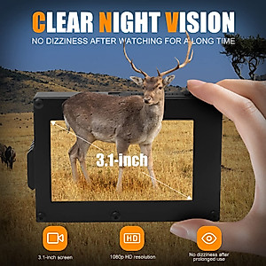 Night Vision Hunting Scope, 3.1-Inch Large Screen Rifle Scope, Monocular for Nightfall Total Darkness, Riflescopes for Outdoor Day & Night