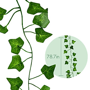 Yatim 78-Ft 12 Pack Artificial Plants Greeny Chain Wall Hanging Leaves for Home Room Garden Wedding Garland Outside Decoration