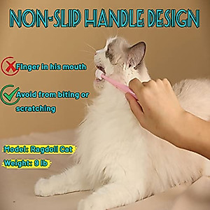 Emmeliestella Small dog & Cat Toothbrush 360 Degree Soft Silicone, Cat Dental Care, Pet Toothbrush, Oral Hygiene, Easy to Handle, Deep Clean, Independent Packaging, light sky blue & light pink (3 PCS)