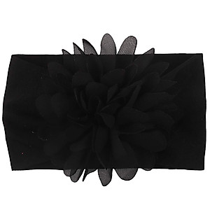 AYCHLG Baby Girls Nylon Headbands 9Pcs, Chiffon Flowers Newborn Infant Toddler Hairbands and Child Hair Accessories (Multicolored-9PCS)