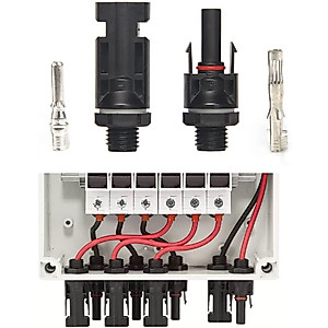 BAYM Solar Panel Cable Connector 30A 45A Panel Solar Wire Connector PV System Waterproof Combiner Box Inverter(30A 10P)