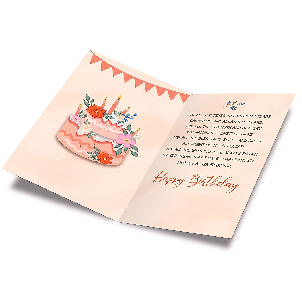 Prime Greetings Heartfelt Birthday Card For Mom (Mother), Made in America, Eco-Friendly, Thick Card Stock with Premium Envelope 5in x 7.75in, Packaged in Protective Mailer
