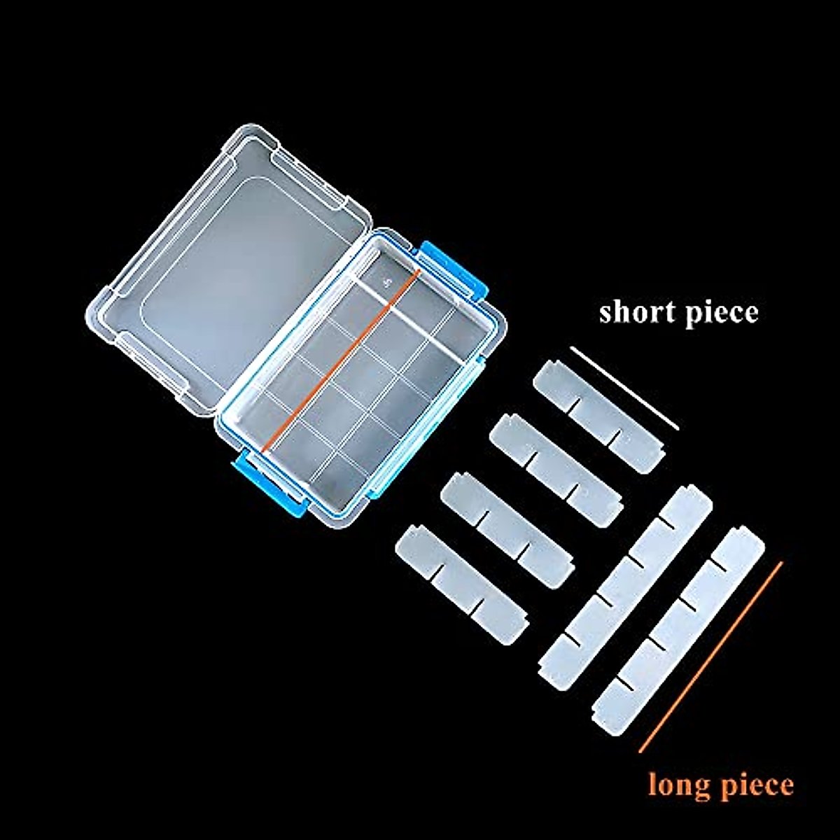 BangQiao 2 Pack Adjustable Plastic Divider Storage Box Container for Bead, Button, Small Parts, 15 Grids, Clear