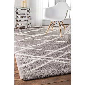 nuLOOM Dupree Lattice Shag Area Rug, 8x10, Grey