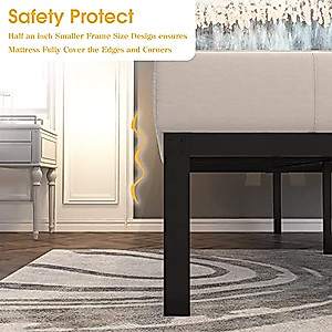 yookare 18 Inch Tall and Strong Platform Metal Bed Frame/ Easy Assembly Mattress Foundation/ 4000lbs Heavy Duty Frame with Steel Slat Support/ No Noise/ No Box Spring Needed, King