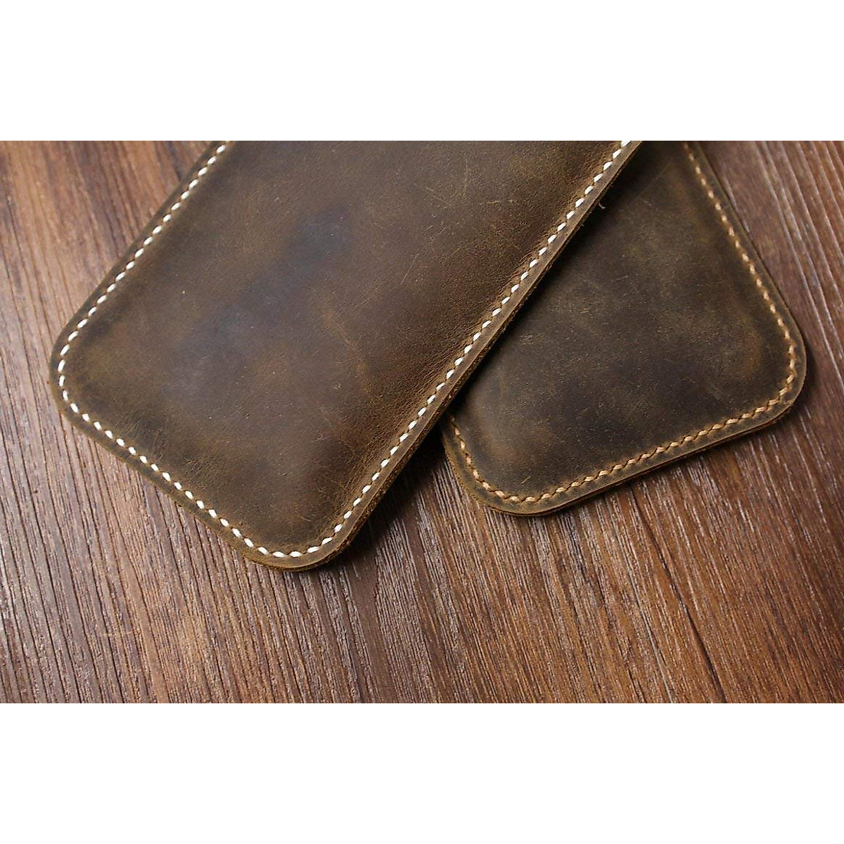 Distressed Brown leather iPhone 11 Pro Max sleeve/iPhone 6 7 8 plus case sleeve/iPhone X XR XS Max sleeve pouch - IP005S