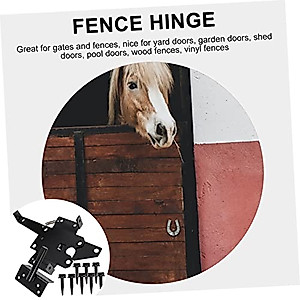 YARNOW Fence Door Hinge Outdoor Playpen Door Closer Hinge Hinges Outdoor Gate Hardware Gate Latches for Metal Heavy Duty Post Gate Closer Gate Hinges for Wooden Fences Heavy Duty Black