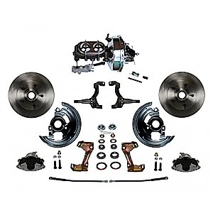 GPS Automotive FC1002-FBB2 - Power Conversion Kit with 9" Chrome Booster Cast Iron Chrome Top M/C Disc/Drum Side Mount