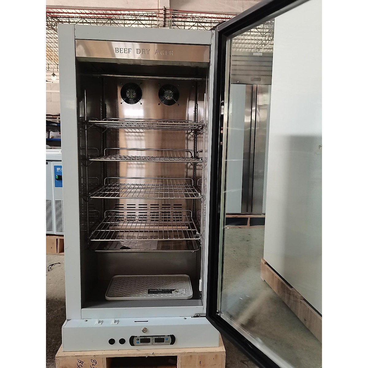Kolice Commercial Dry Aging Beef Showcase Fridge, Steak Aging Machine, Beef Display Showcase Freezer-268L, 4 Tiers, Smart Temperature and Humidity Controller