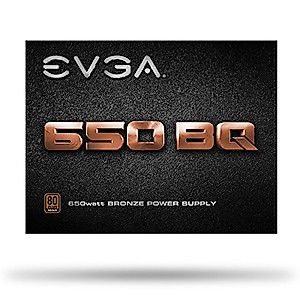 EVGA 650 Bq, 80+ Bronze 650W, Semi Modular, 5 Year Warranty, Includes Free Power On Self Tester, Power Supply 110-BQ-0650-V1