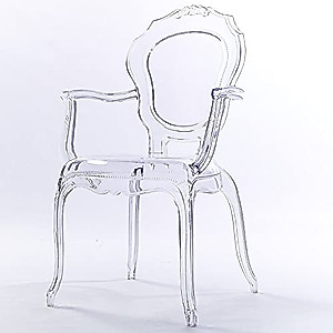 2xhome - Belle Style Ghost Chair Ghost Armchair Dining Room Chair - Armchair Lounge Chair Seat Higher Fine Modern Designer Artistic Classic Mold (Clear Jorge x1)