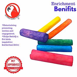 Bonka Bird Toys 2935 Pk24 Mini Colored Sola Sticks Foot Talon Craft Part Bird Toys Cockatiel Conure Amazon and Similar