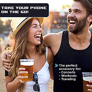 E Tronic Edge Phone Holder for Running, Cell Phone Arm Bands with Reflective Logo, Phone Strap Armband Fits iPhone and Android, Use for Running, Walking, Hiking and Biking, Black, Medium