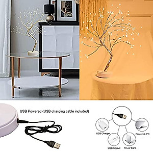 GTSYDING Bonsai Tree Light,108 LEDs Firefly Shimmer Spirit Tree Lamp, USB & Battery Operated, DIY Adjustable Branches Artificial Tabletop Fairy Tree Lights Indoor for Home Decoration (Warm Glow)