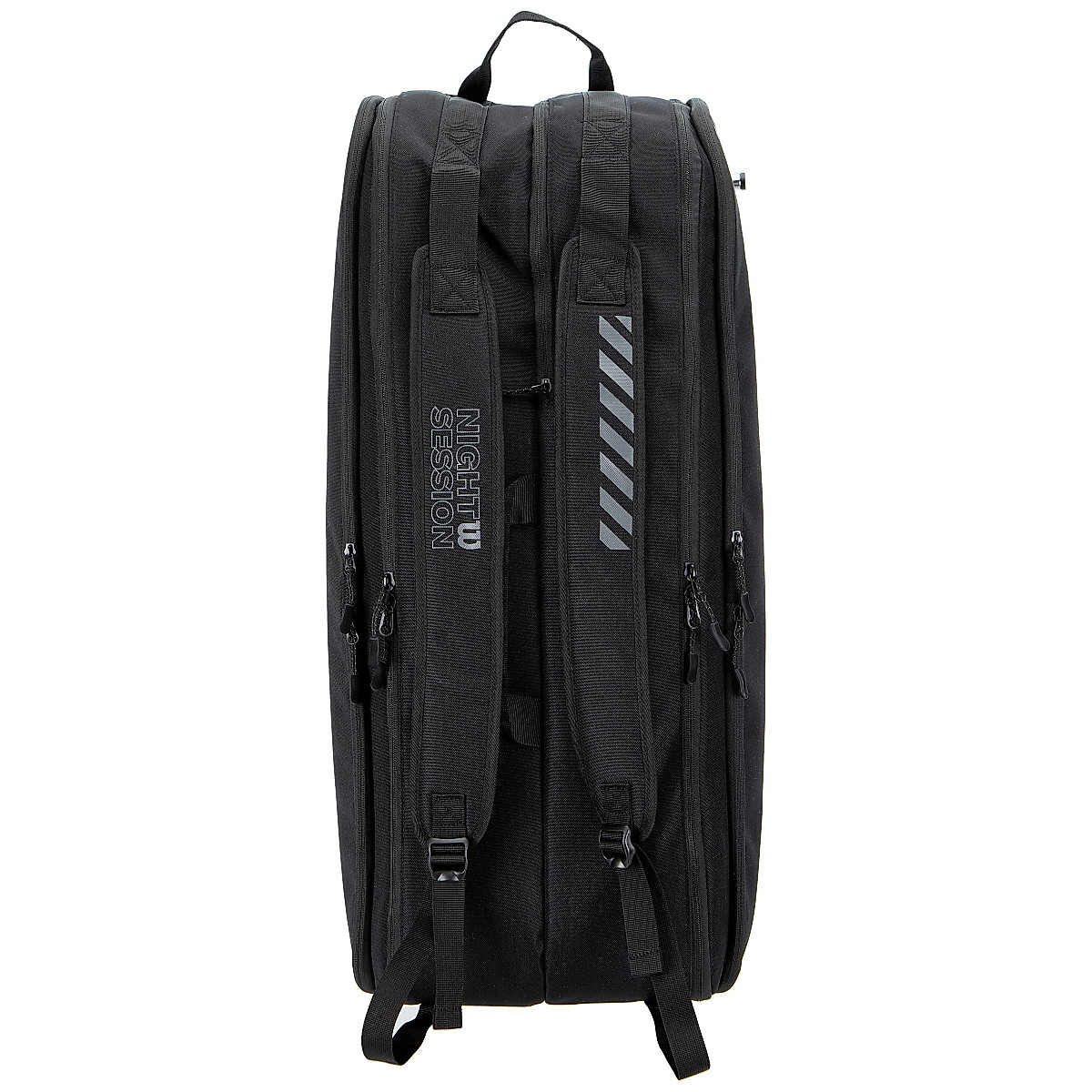 Wilson Night Session Tour 12PK Racket Bag Racket, Adult Unisex, Black/Reflective/ (Multicoloured), One Size, Black/Reflective/ (Multicolor), One Size, Sport