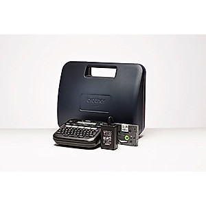 Brother PT-D210VP Label Maker, P-Touch Label Printer, Desktop, QWERTY Keyboard, Up to 12mm Labels, Includes Carry Case/AC Adapter/12mm Black on White Tape Cassette, UK Plug