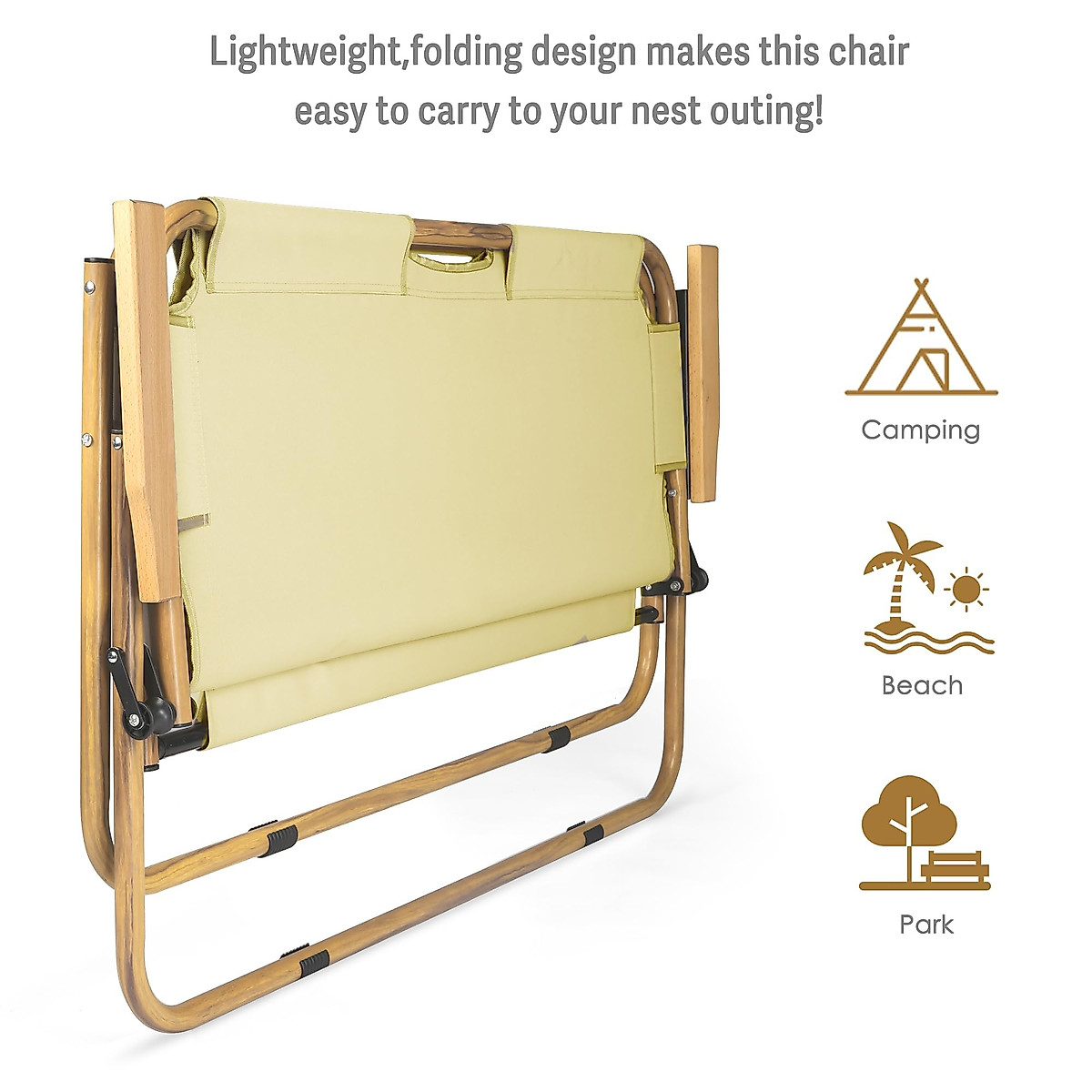 LUCKYERMORE Folding Loveseat Camping Chair for 2 Person Double Seat Outdoor Portable Aluminum Beach Chair with Armrests Compact Picnic Chair for Fishing Travel Camp Camping Beach Indoor Outdoor