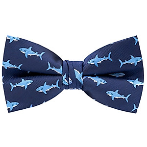 Carahere Mens Bow Ties Handmade Pre-Tied Novel Fun Pattern Bow Ties For Men Light Blue