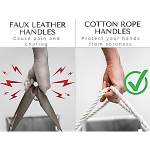 Stair Basket 16" x 16" x 10" Basket for Stairs with 3 Foldable Sections, Durable Cotton Collapsible Storage Bins, Stair Storage Organizer STRIKING LIFESTYLE