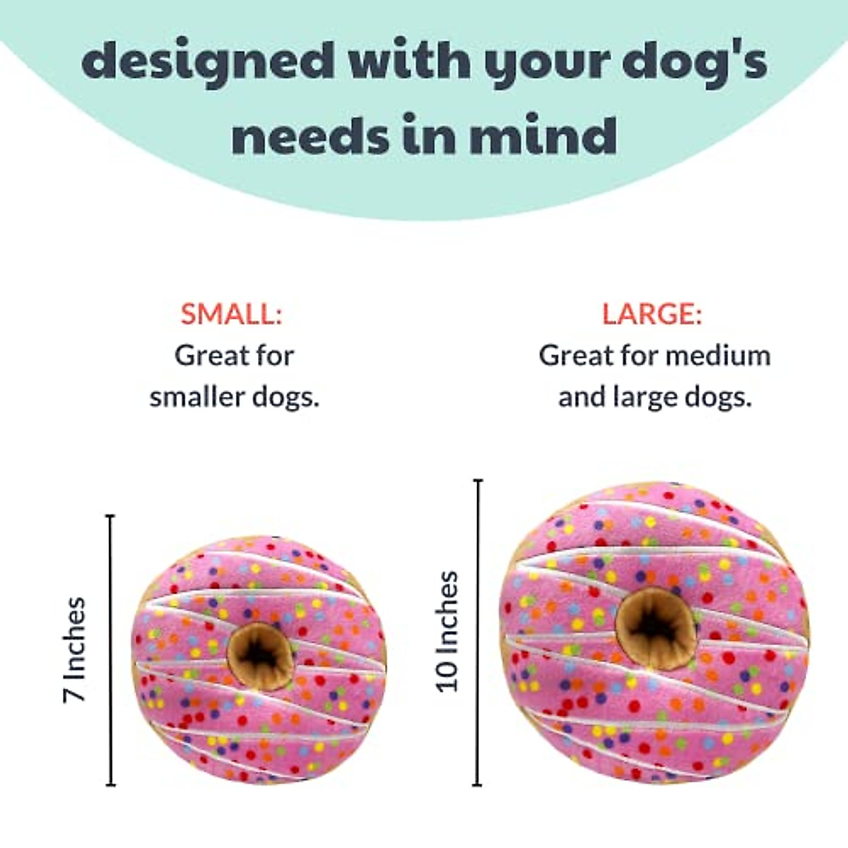 Huxley & Kent H&K for Dogs Power Plush | Drizzle Donut Pink (Small) | Funny Dog Toy | Dog Toy with Squeaker | Dog Gift | Fun, Durable, and Safe | Squeaky Dog Toy