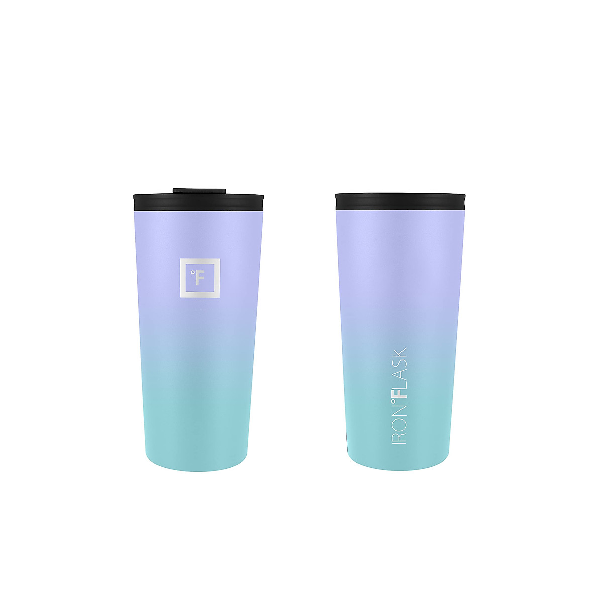 IRON °FLASK Classic Tumbler 2.0-2 Lids (Straw/Flip), Vacuum Insulated Stainless Steel Water Bottle, Double Walled, Drinking cup, Thermo Travel Mug - Cotton Candy, 20 Oz