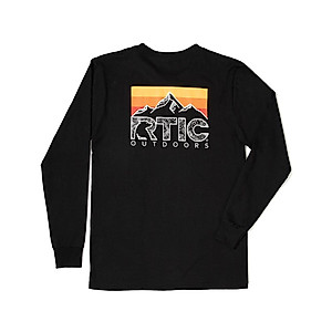 RTIC Men's Long Sleeve T-Shirt, Mountain Time, S, 100% Cotton, Perfect for The Outdoors, Hiking, Fishing, Camping, Mountain Biking, Hunting