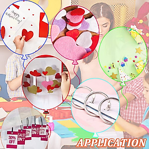 CheeMuii 3 Pieces Metal Handheld Paper Punch Single-Hole Tag Punch Set with Plastic Handle for Circle Holes for DIY Craft Tag