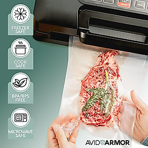 Avid Armor Vacuum Sealer Bags 200 Pint 6x10" Size for Food Saver, Seal a Meal Vac Sealers, BPA Free, Heavy Duty, Meal Prep and Sous Vide Vacume Safe, Universal Designed Food Storage Bag