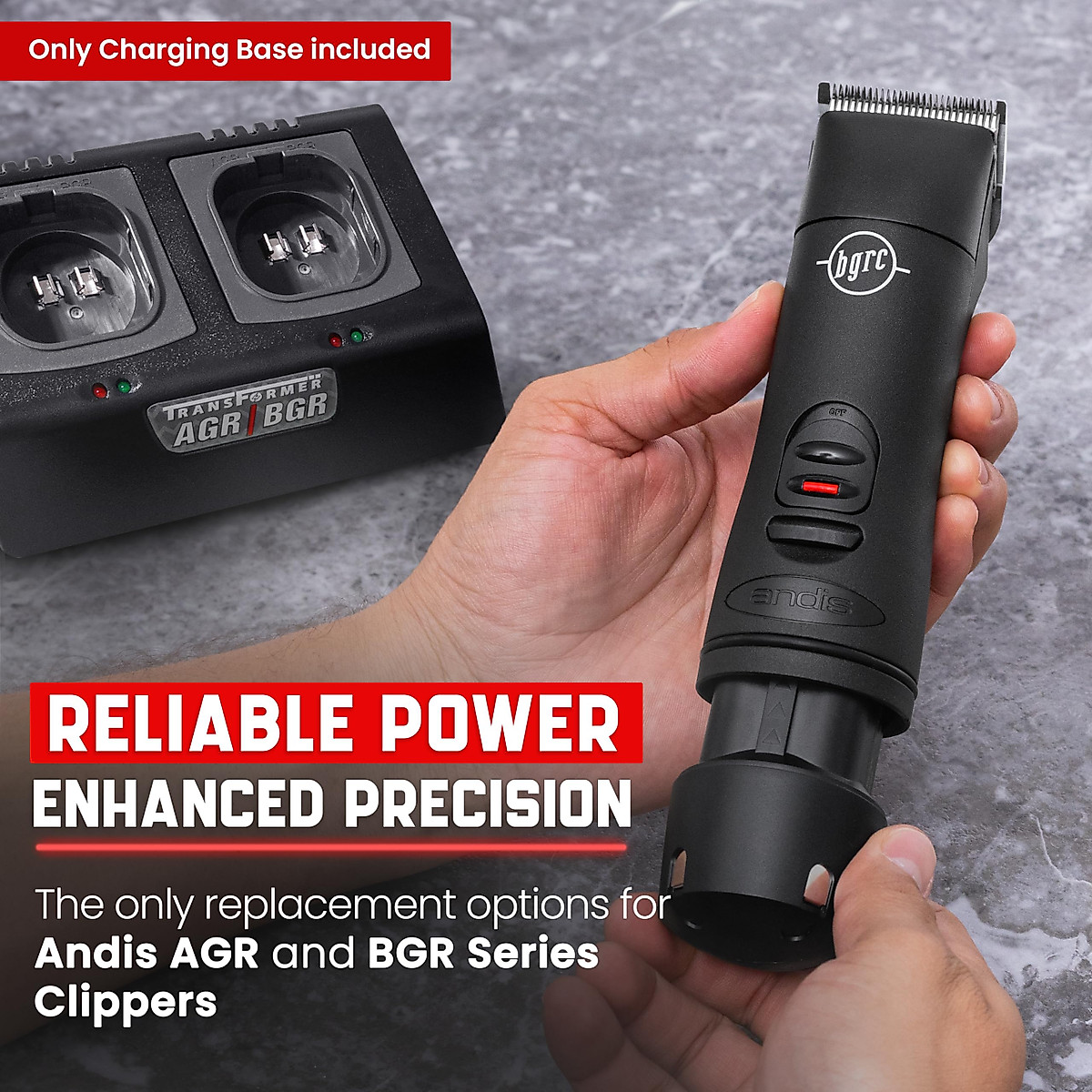 Artisan Power Dual Battery Charger for Andis PowerGroom | Best for AGR and BGR Series Clippers | Durable Connectors, LEDs Status and a Powerful DC Power Supply | Charges 2 Batteries at Once