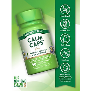 Nature's Truth Calm Caps | 90 Capsules | with Passion Flower and Chamomile | Non-GMO, Gluten Free Supplement